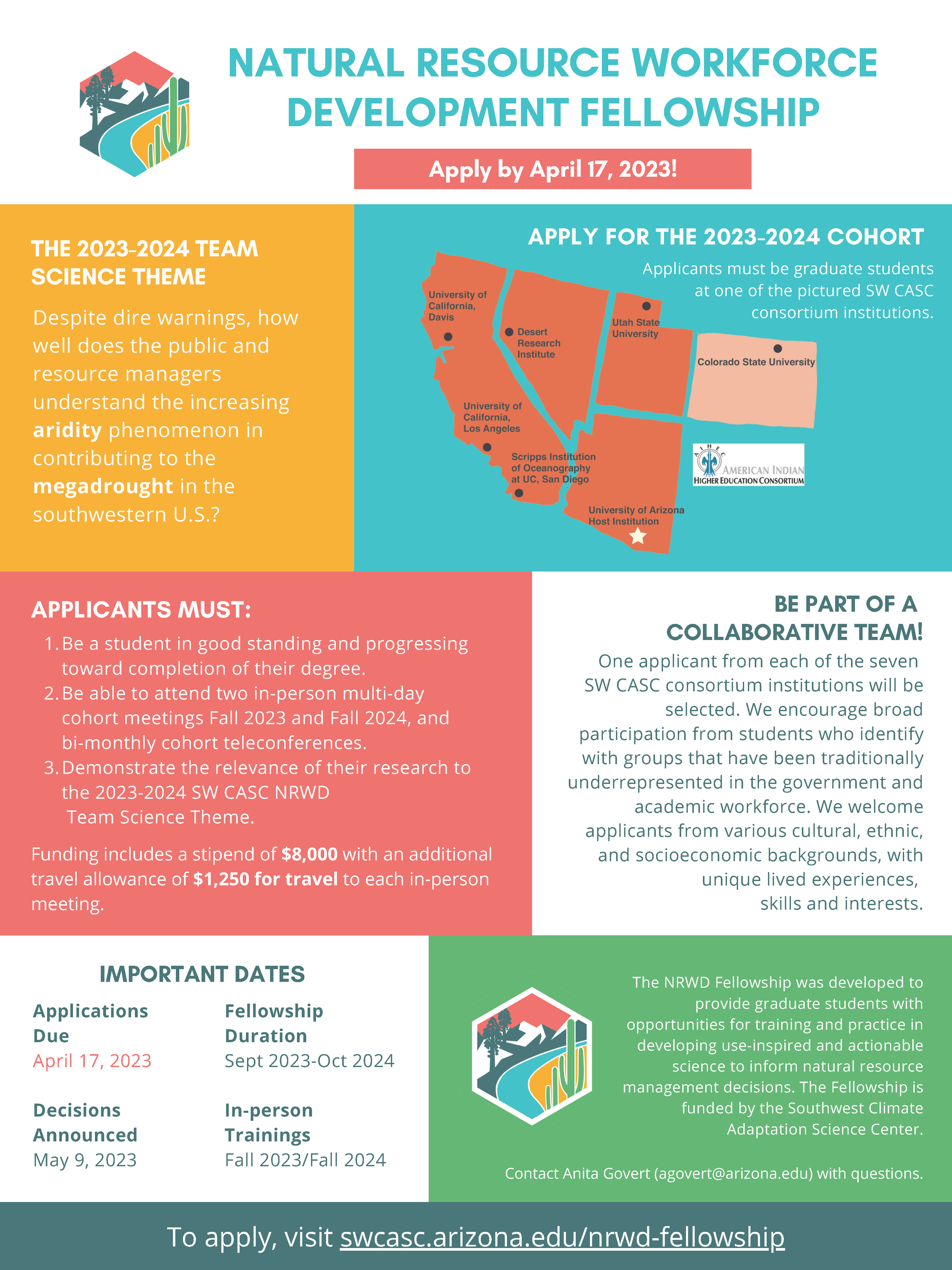 Apply Now for the 2023-2024 SW CASC NRWD Fellowship! | Southwest Climate Adaptation Science ...